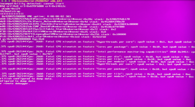 ByPass Fatal CPU mismatch: Esxi Screen Of death - Jim Mavridis