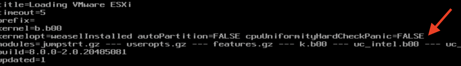 ByPass Fatal CPU mismatch: Esxi Screen Of death - Jim Mavridis
